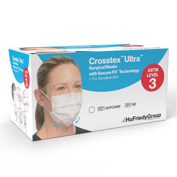 Crosstex: Ultra Sensitive Secure Fit Earloop Face Mask ASTM Level 3 ...