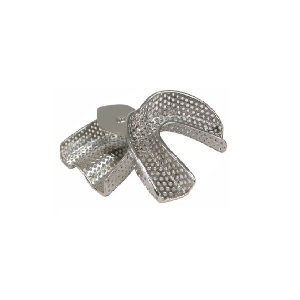 D2: Metal Impression Trays Perforated Lower Large | Dens 'N Dente