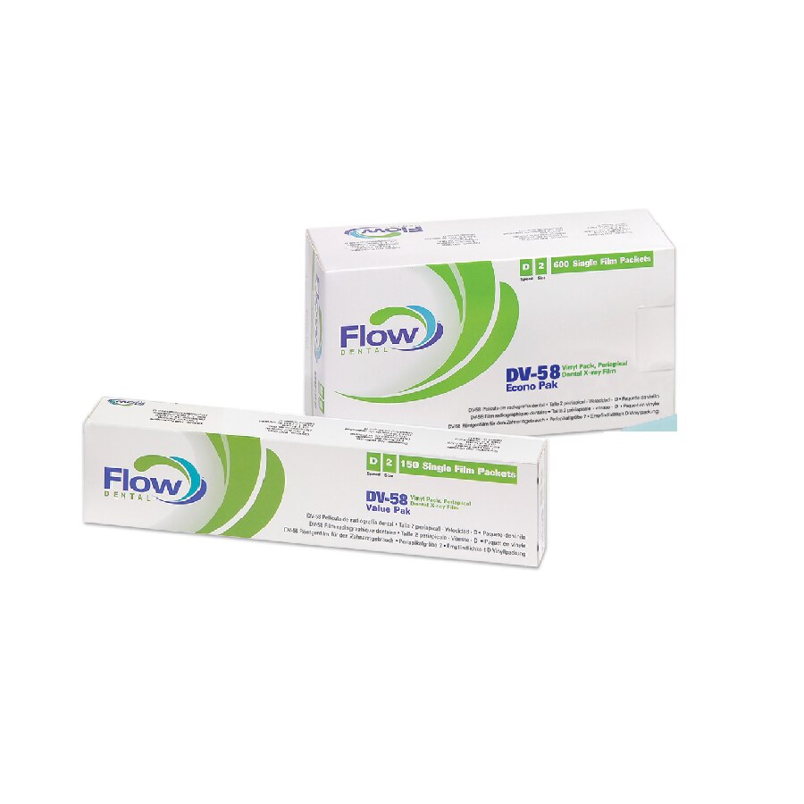 FlowXRay: Flow X-Ray Film DV58 Size#2 D-Speed 150/box | Dens 'N Dente